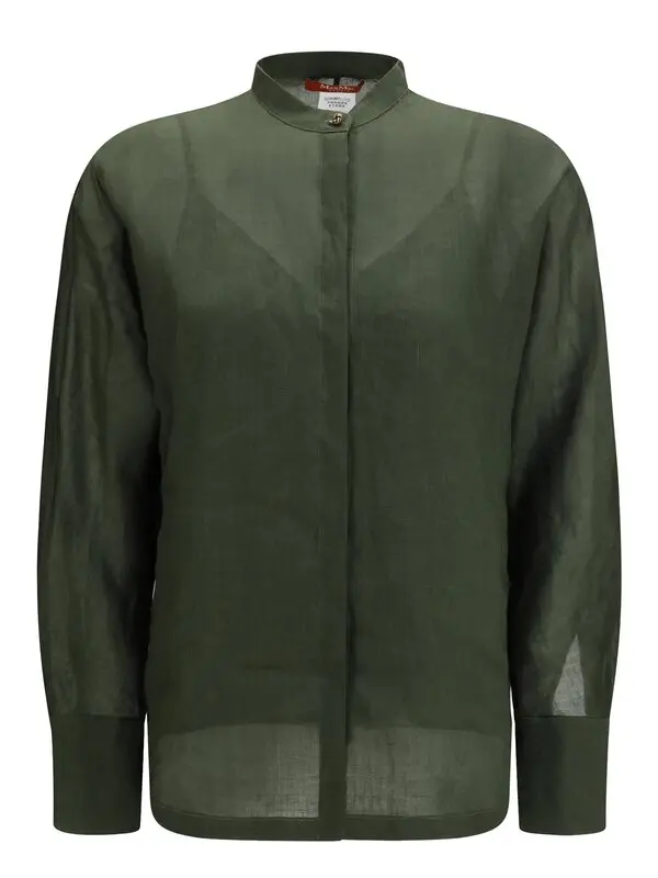 Max Mara Baldi Ramie Canvas Shirt - Khaki