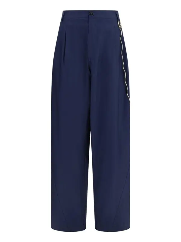 DARKPARK Phebe Chain Adorned Wide-leg Pants - Blue