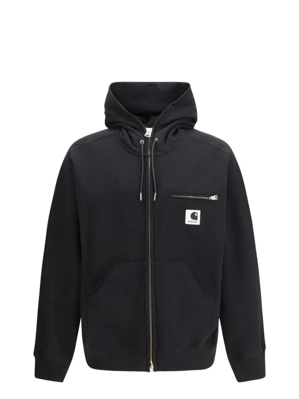 Sacai Carhartt Wip Cotton Jersey Hoodie - Black