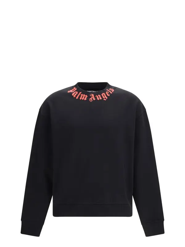 Palm Angels Logo Neck Sweatshirt - Black