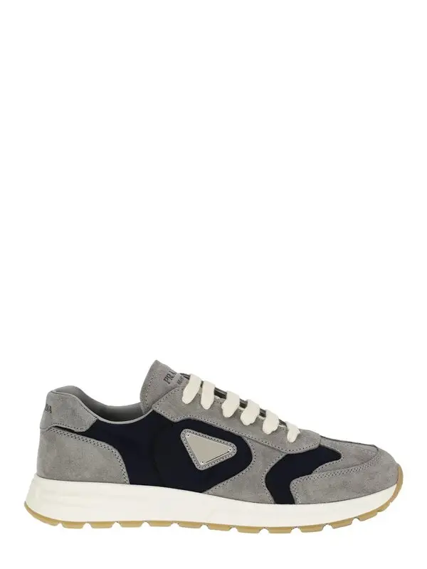 Prada Prax Sneakers In Suede And Re-nylon - Blue