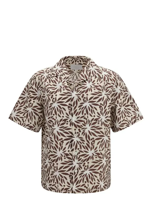 Prada Printed Cotton Bowling Shirt - Brown