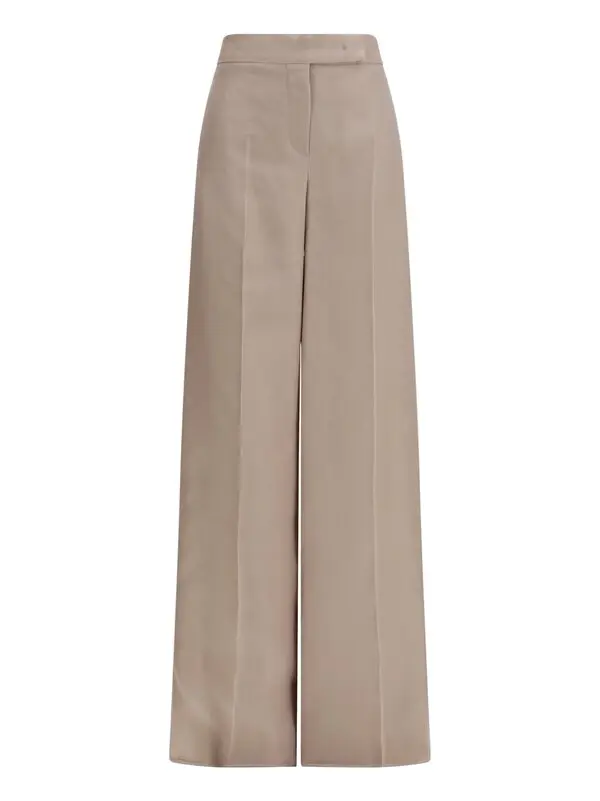 Max Mara Rasoio Silk Wide-leg Trousers - Beige