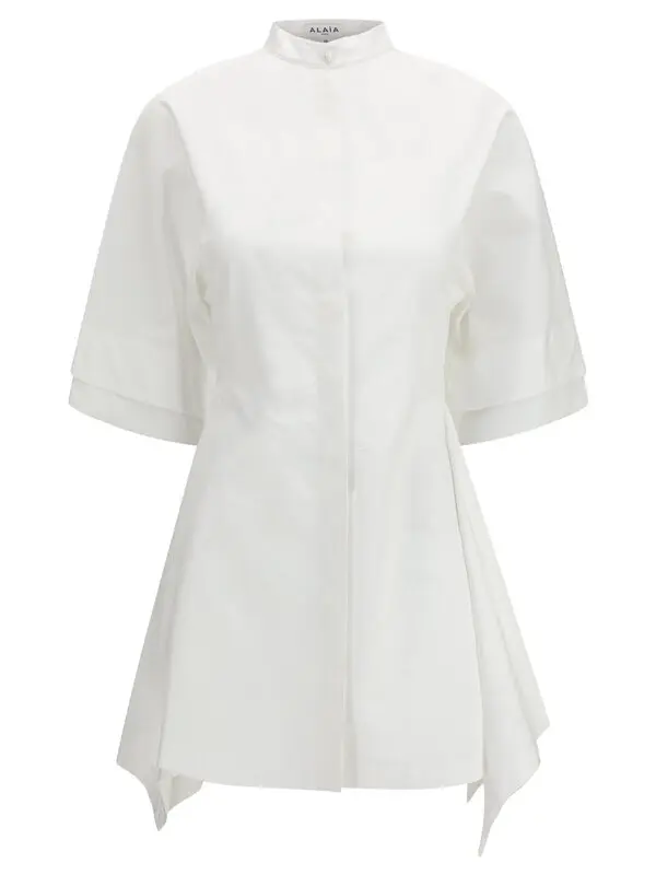Alaïa Paneled Poplin Dress - White