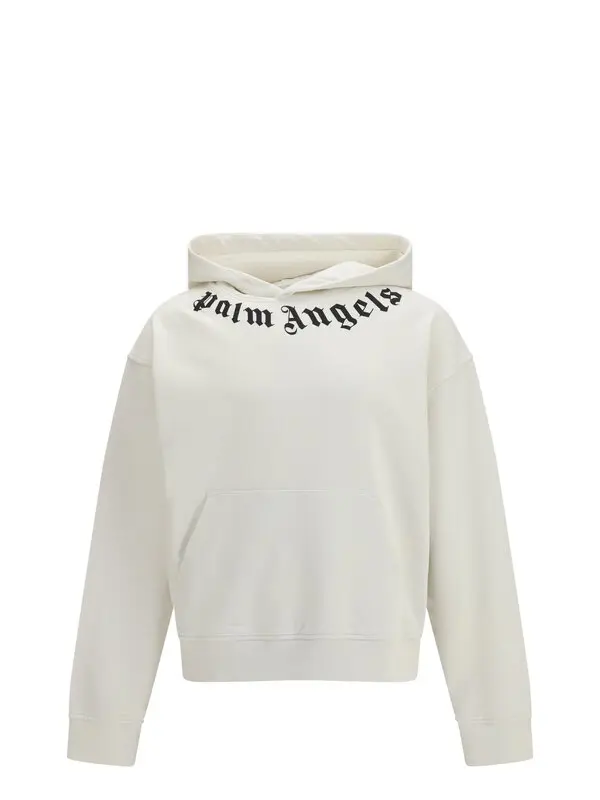 Palm Angels Neck Logo Hoodie - White