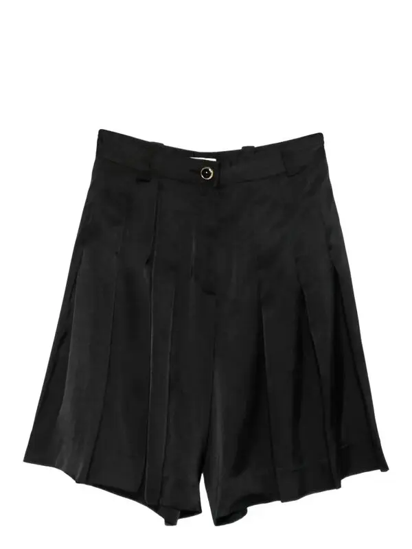Sandro High-waisted Pleated Shorts - Black