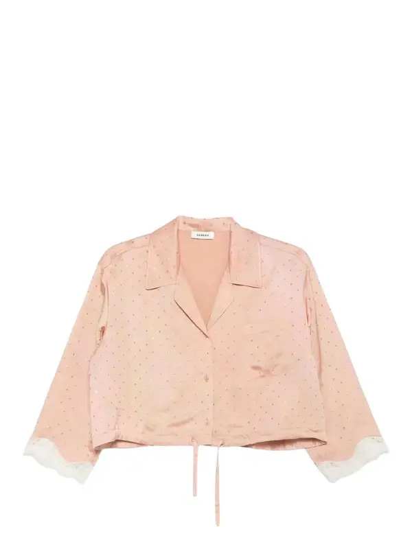 Sandro Rhinestone-embellished Cropped Shirt - Neutrals