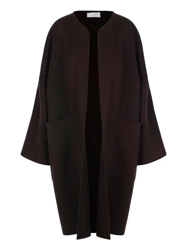 THE ROW Collarless Open-front Coat - Brown