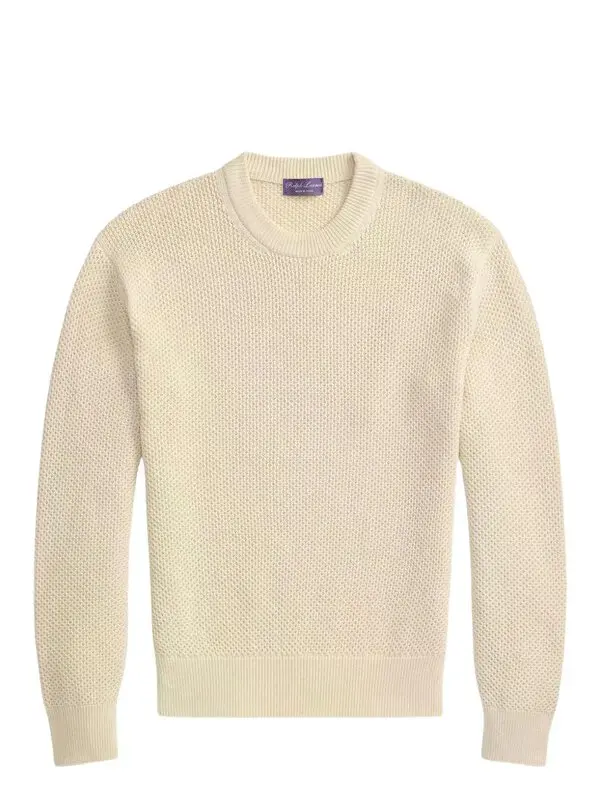 Ralph Lauren Purple Label Honeycomb-stitch Cotton Sweater - Neutrals