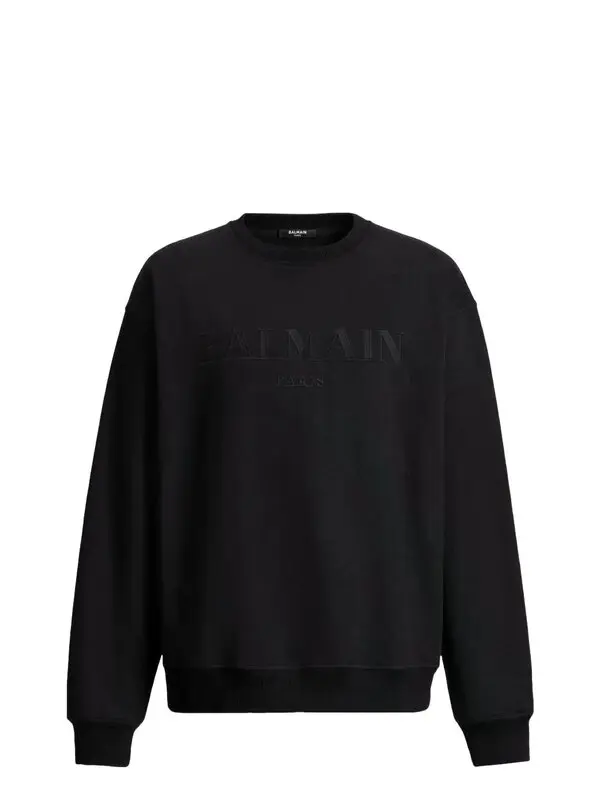 Balmain Embroidered Cotton Sweatshirt - Black