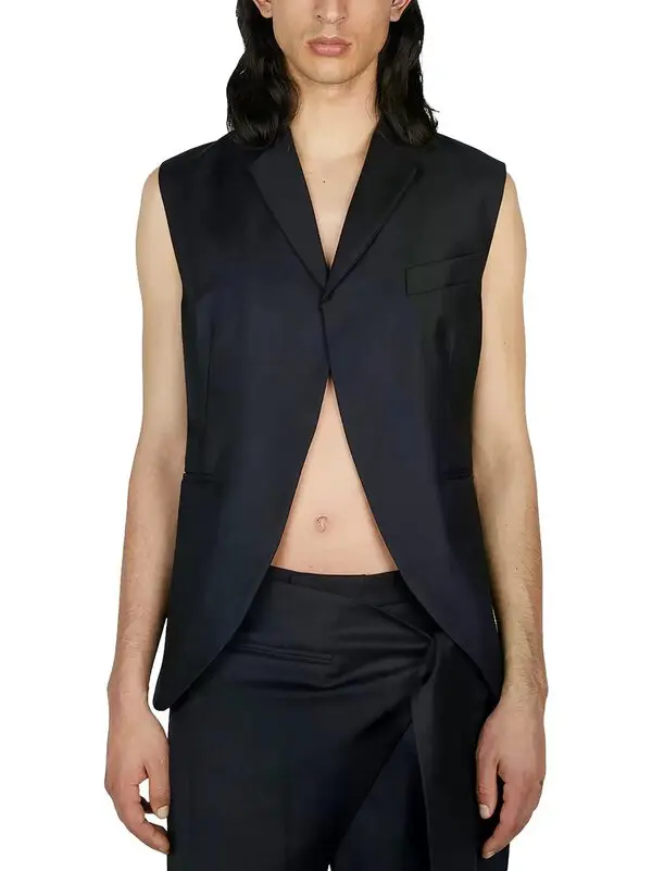 AARON ESH Notched Lapel Waistcoat - Black