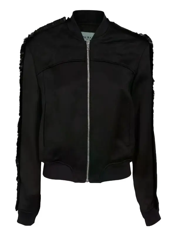 DURAZZI MILANO Fringed Zip Jacket - Black
