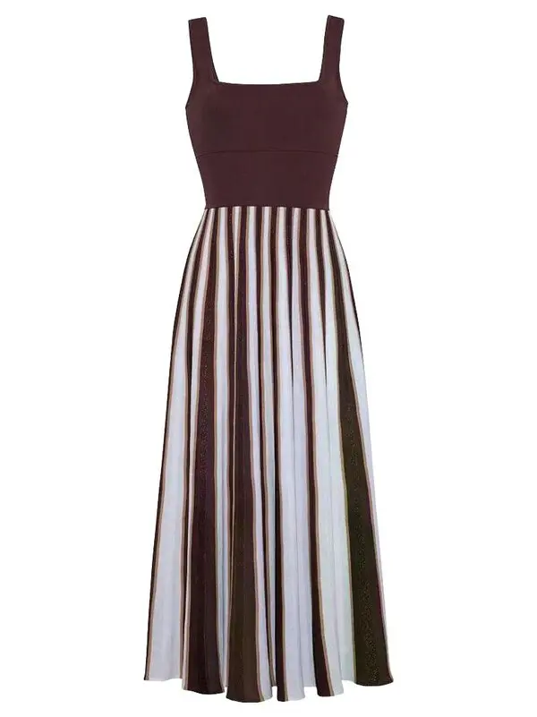 Cara Cara Waverly Striped Maxi Dress - Brown