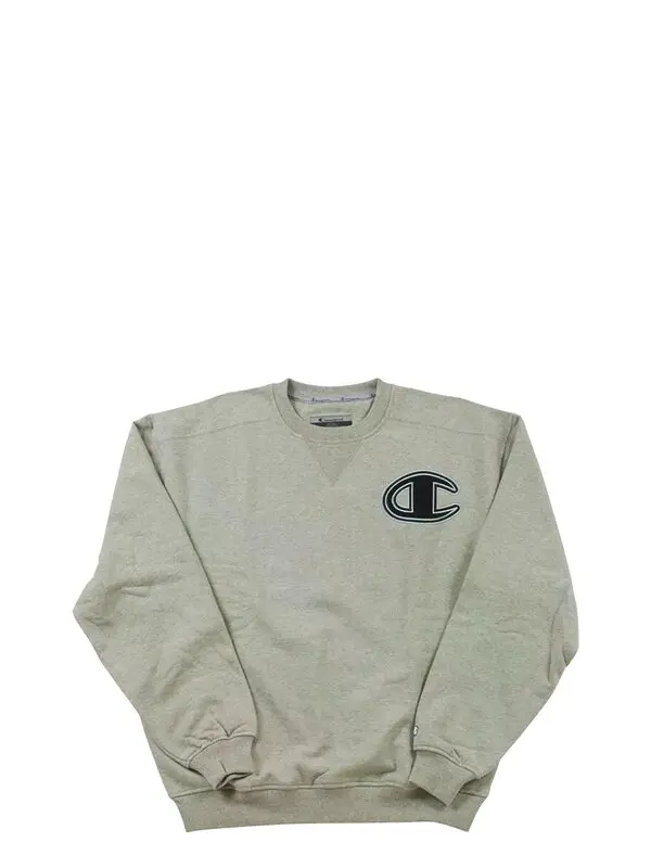 Champion Logo Patch Fleece Sweatshirt - Grey