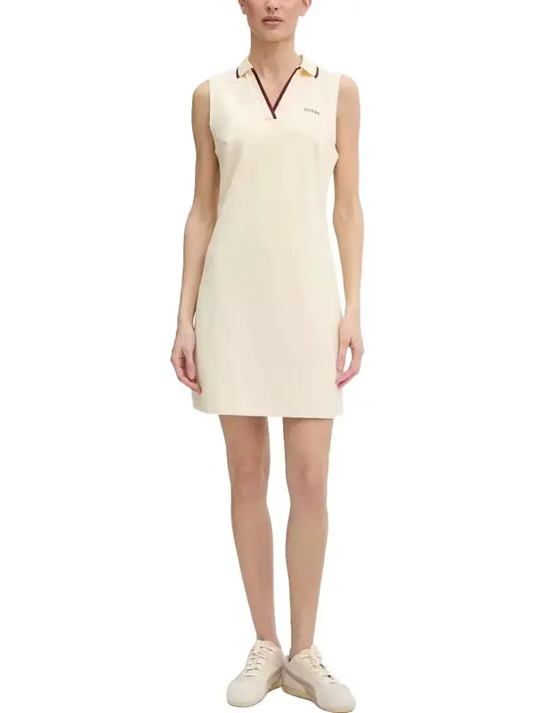 Guess Contrast-trim Sleeveless Mini Dress - Neutrals