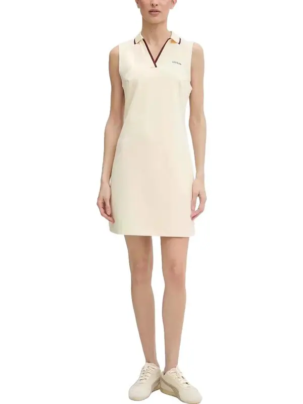 Guess Contrast-trim Sleeveless Mini Dress - Neutrals