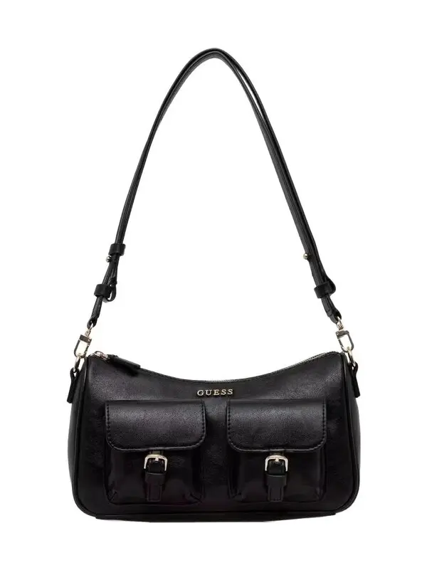 Guess Kassie Logo Plaque Shoulder Bag - Black