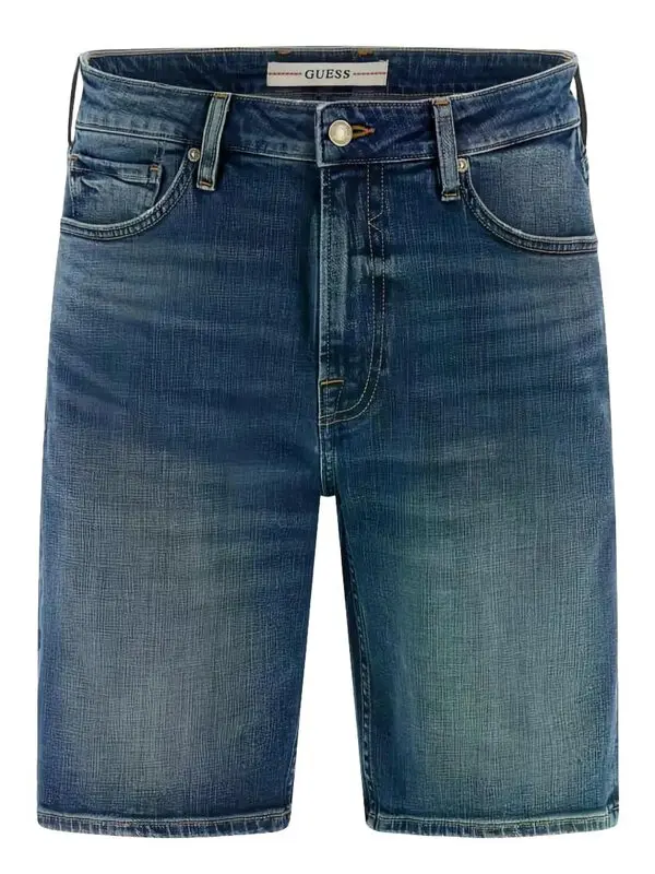 Guess Faded-effect Denim Shorts - Blue