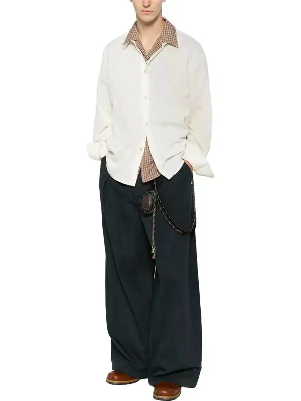 SONG FOR THE MUTE Pleated Trousers With Charm Detail - Blue