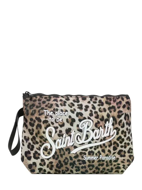 MC2 SAINT BARTH Leopard-print Clutch Bag - Neutrals