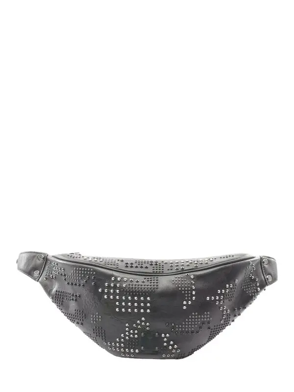 Mcm Studded Leather Belt Bag - Black
