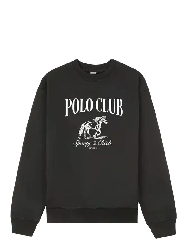 SPORTY & RICH Graphic Print Sweater - Black