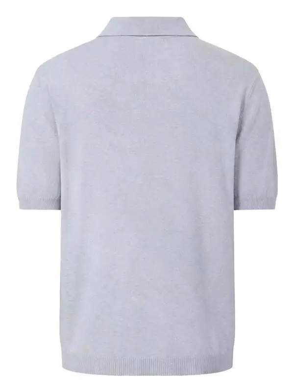 LARDINI Short-sleeve Knit Polo Shirt - Grey