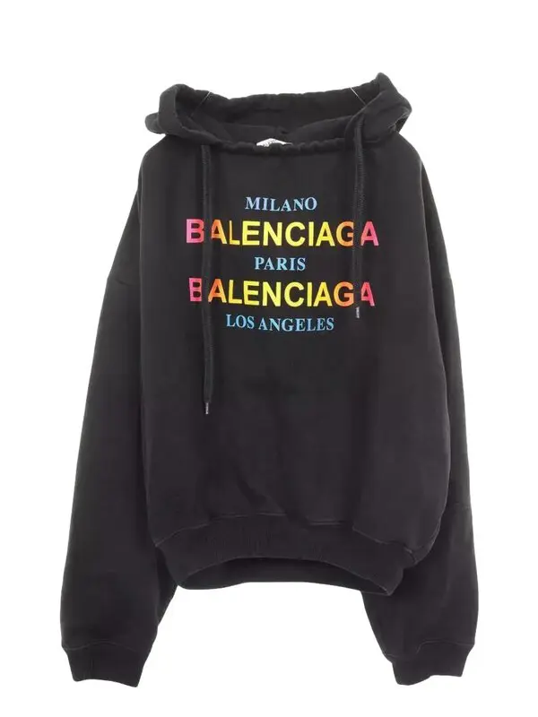 Balenciaga 2000s Logo-print Hoodie - Black