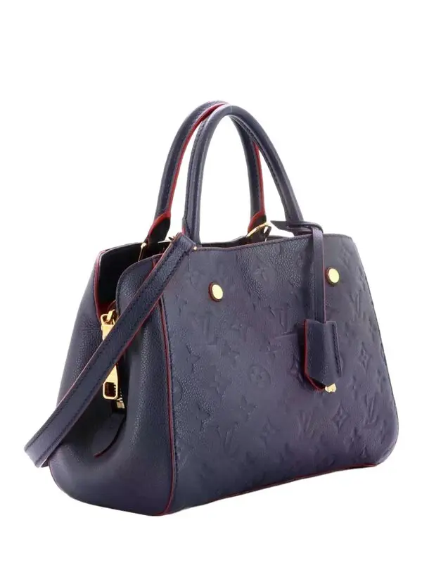 LOUIS VUITTON Montaigne Monogram Empreinte Leather Bb Satchel - Blue