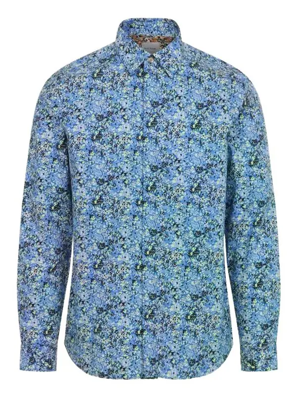 Paul Smith Floral-print Long-sleeve Shirt - Blue