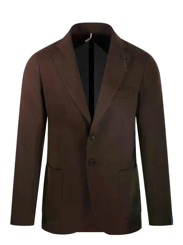 SANTANIELLO Chain-detail Single-breasted Blazer - Brown
