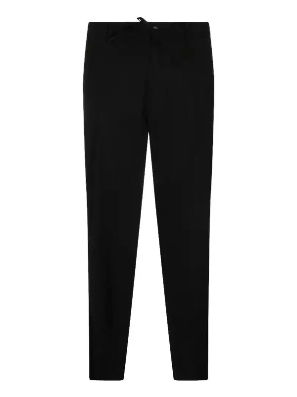 Canali Drawstring-fastening Belt-loop Trousers - Black