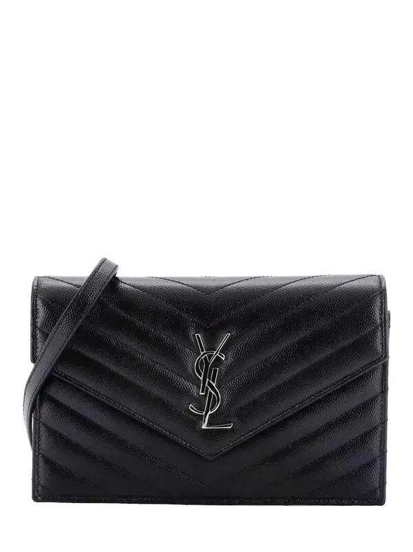 Saint Laurent Monogram Wallet On Chain Bag - Black