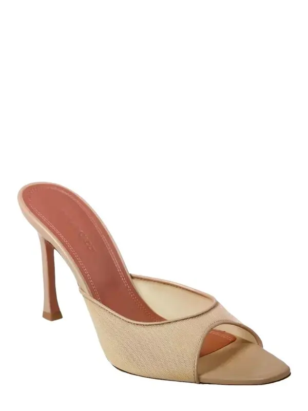 Amina Muaddi Alexa Mesh Sandals - Neutrals
