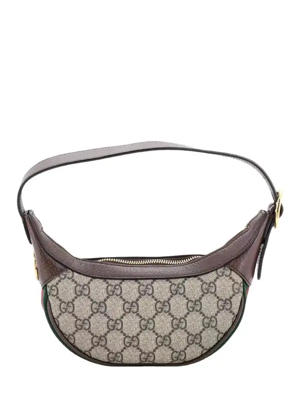 Gucci Ophidia Mini Hobo Bag In Gg Coated Canvas - Brown