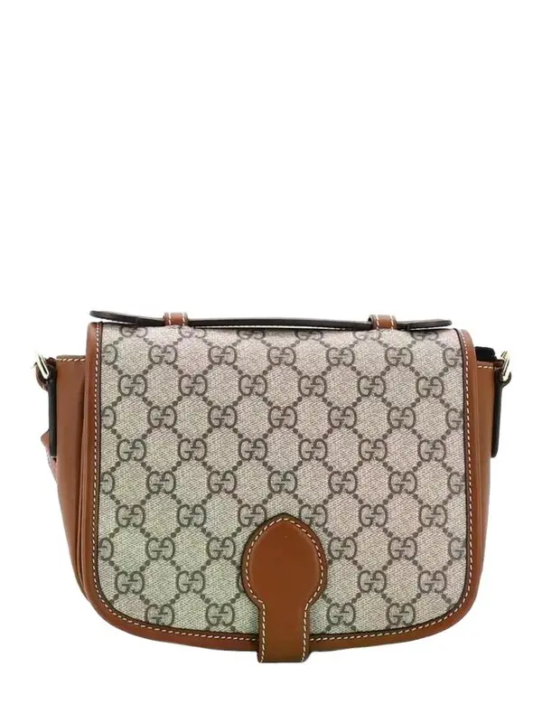 Gucci Gg Emblem Coated Canvas Mini Crossbody Bag - Brown