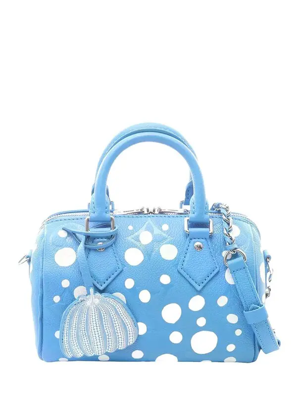 LOUIS VUITTON Yayoi Kusama Monogram Empreinte Speedy Bandouliere 20 Satchel - Blue