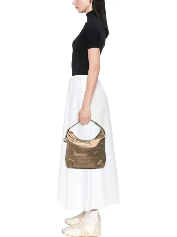 Gucci Metallic Heart Bit Shoulder Bag - Brown
