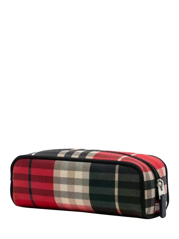 Burberry Exploded Check Canvas Pouch - Red
