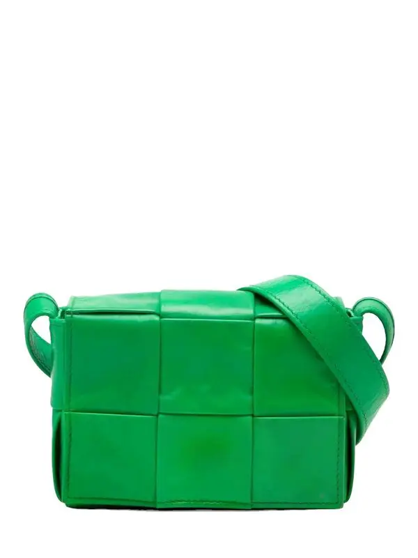 Bottega Veneta Candy Nappa Intrecciato Cassette Crossbody Bag - Green