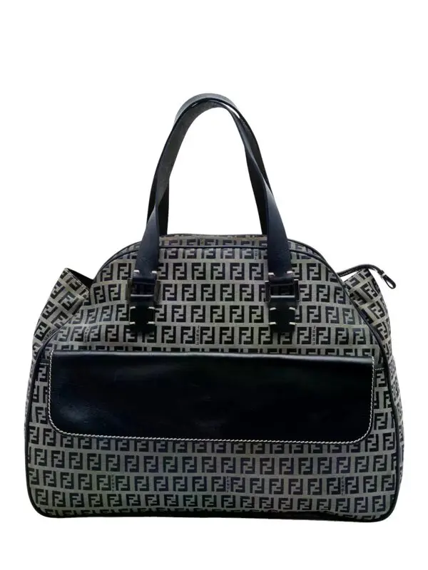Fendi Zucchino Canvas Handbag - Grey