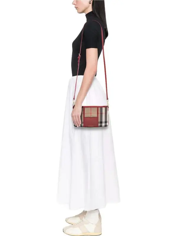Burberry House Check Canvas Crossbody Bag - Brown