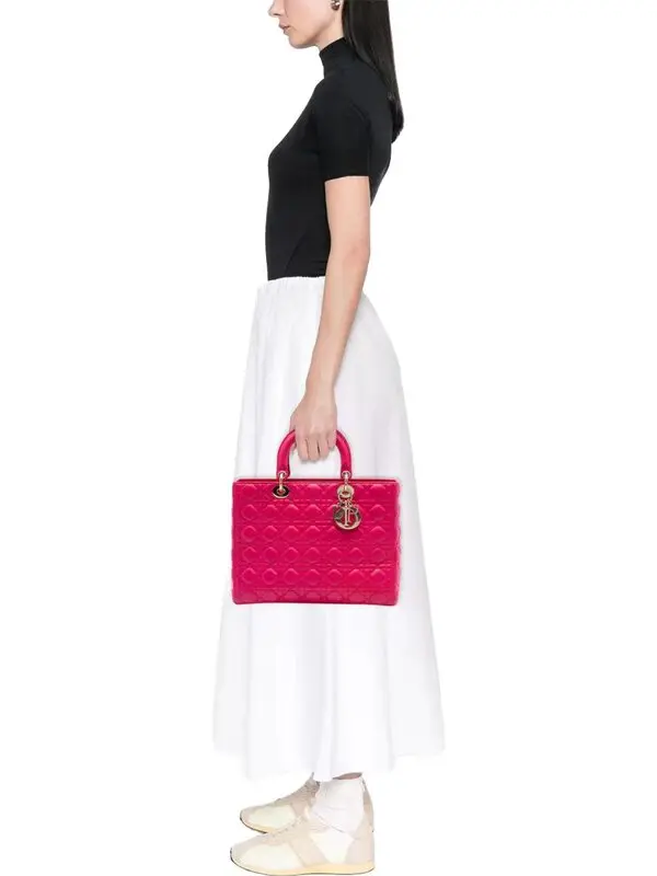 Dior Lambskin Cannage Lady Satchel - Pink