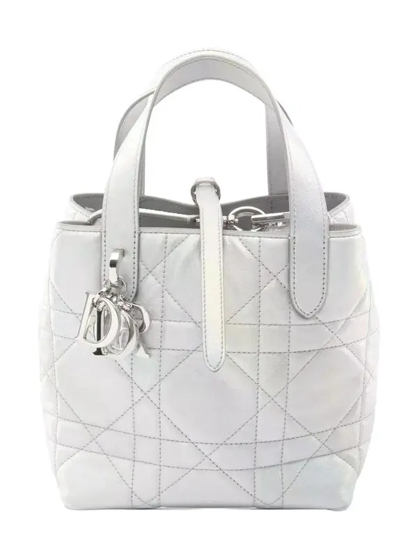 Dior Calfskin Macrocannage Toujours Tote Bag - Silver