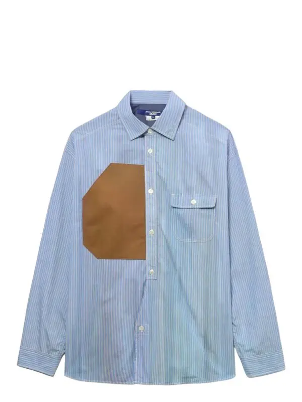 Junya Watanabe Striped Patch-detail Shirt - Blue