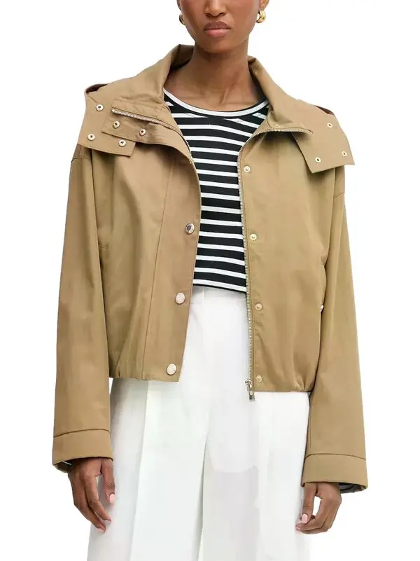 MORGAN Hooded Press-stud Jacket - Neutrals