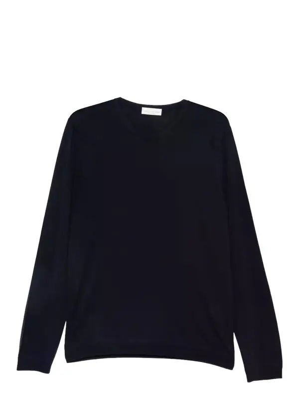 ROBERTO COLLINA Fine-knit Crew-neck Sweater - Blue