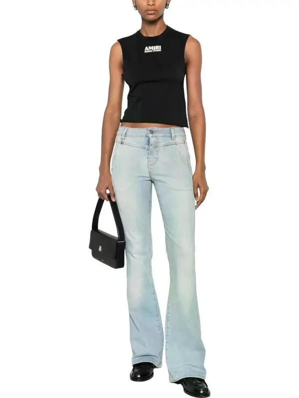 Amiri Logo Print Sleeveless Tank Top - Black