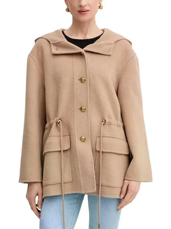 Luisa Spagnoli Vicinato Hooded Drawstring Coat - Neutrals