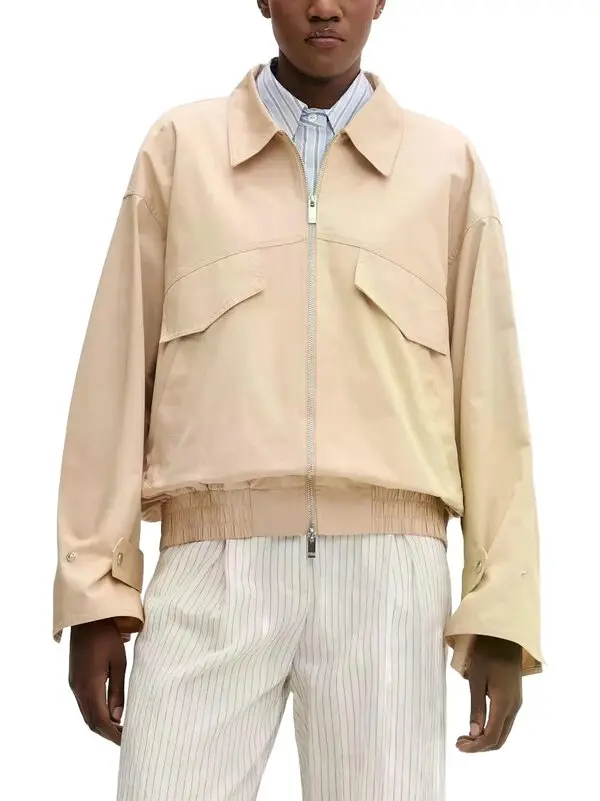 ISABELLE BLANCHE Open-back Elasticated-waist Jacket - Neutrals